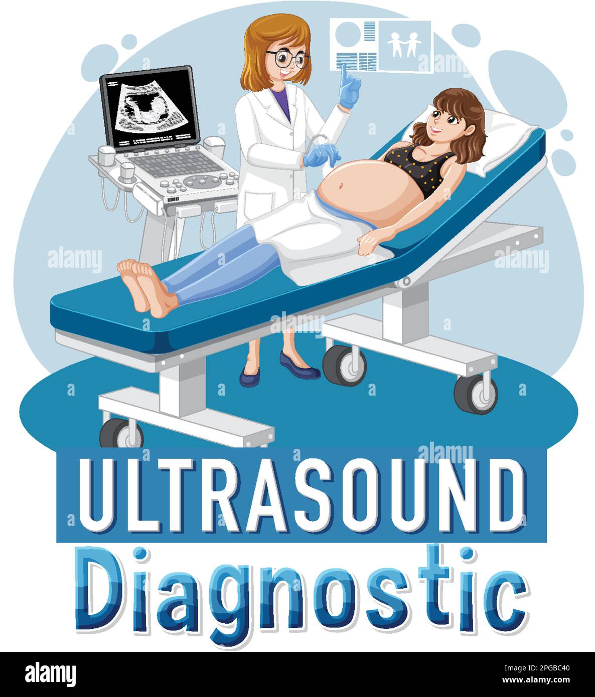 Abdominal ultrasound scan Stock Vector Images - Alamy