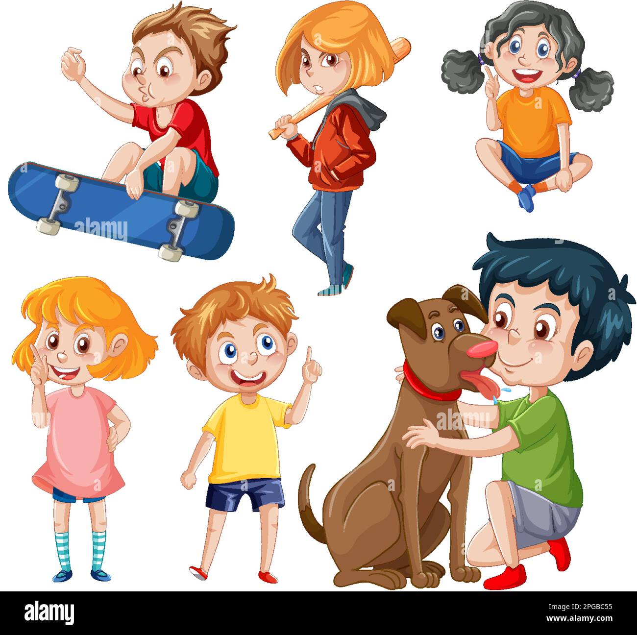 Set of cute cartoon character illustration Stock Vector Image & Art - Alamy