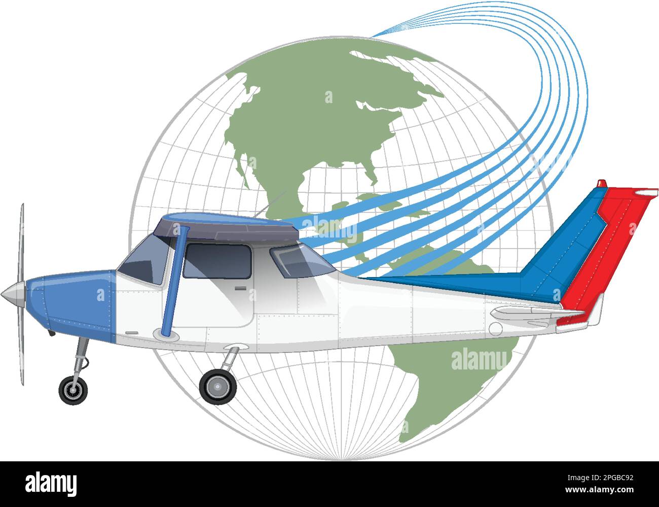 Light Aircraft with World Icon Vector illustration Stock Vector Image ...