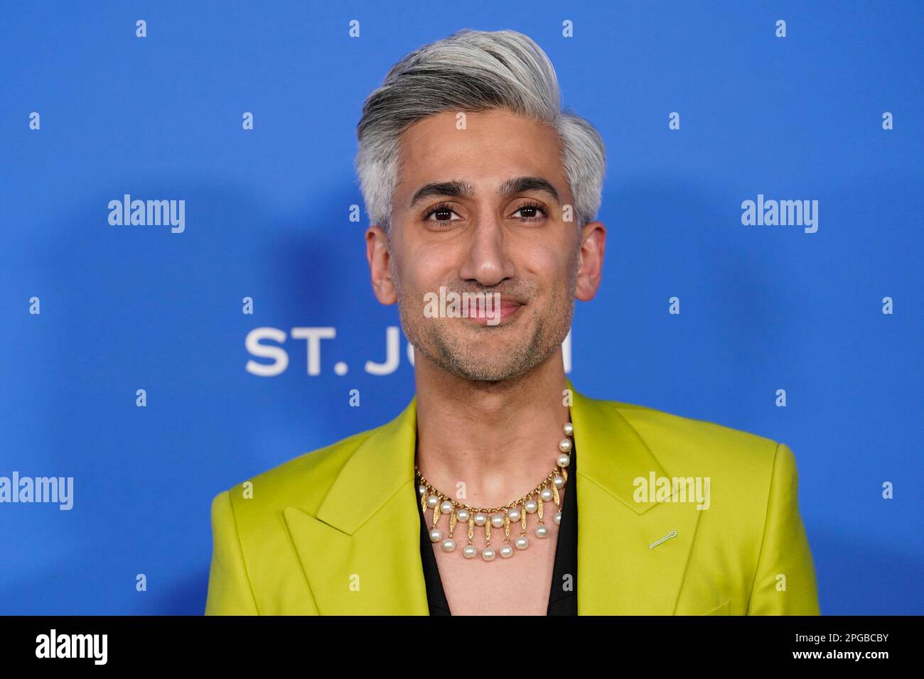 Tan France arrives at the Fashion Trust U.S. Awards on Tuesday, March ...
