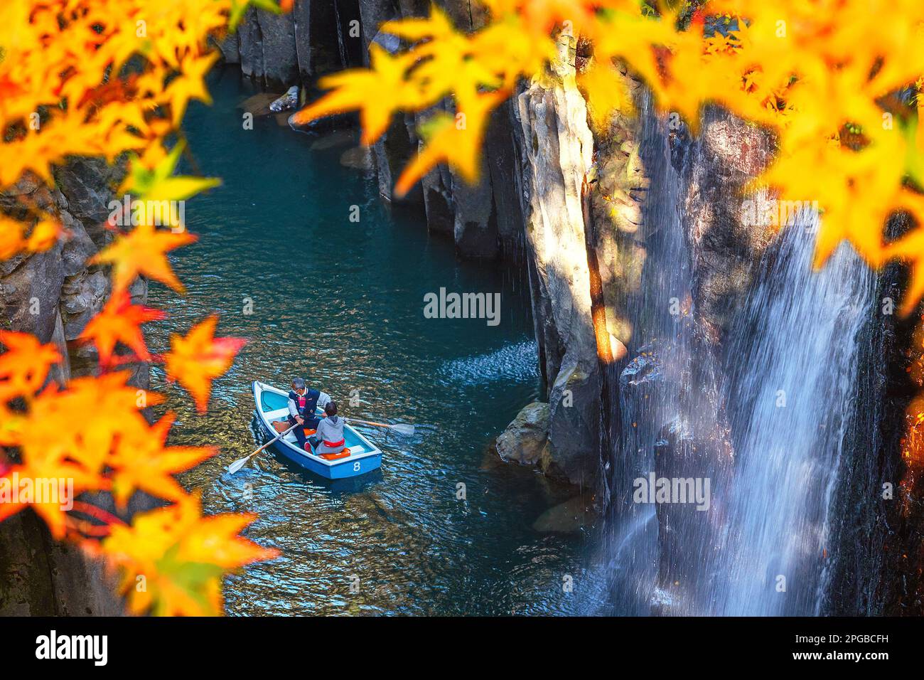 Miyazaki, Japan - Nov 24 2022: Takachiho Gorge is a narrow chasm cut ...