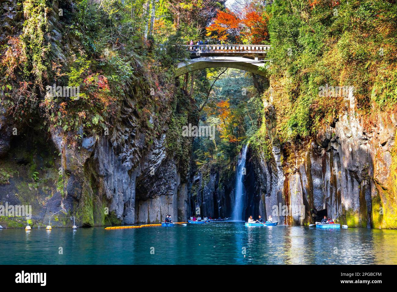 Miyazaki, Japan - Nov 24 2022: Takachiho Gorge is a narrow chasm cut ...