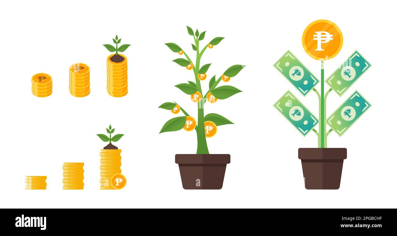 Philippine Peso Money Tree Growing Stock Vector Image & Art - Alamy