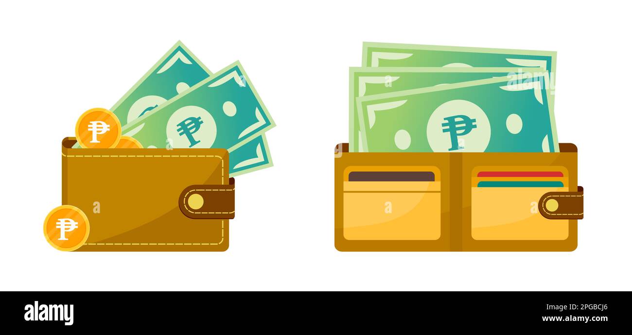 Wallet with Philippine Peso Money Stock Vector Image & Art - Alamy