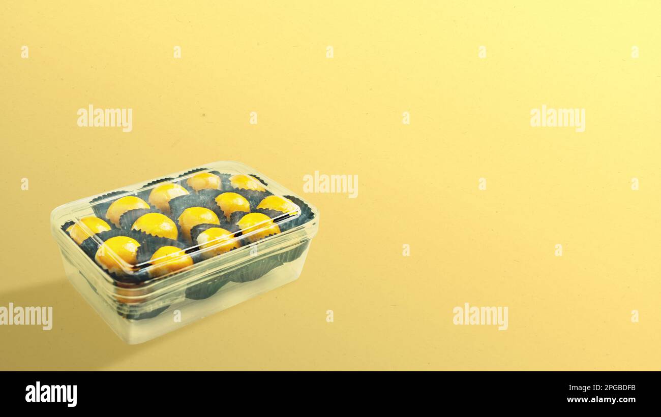 Indonesian cookies to celebrate eid al fitr (Kue Lebaran) on a colored ...