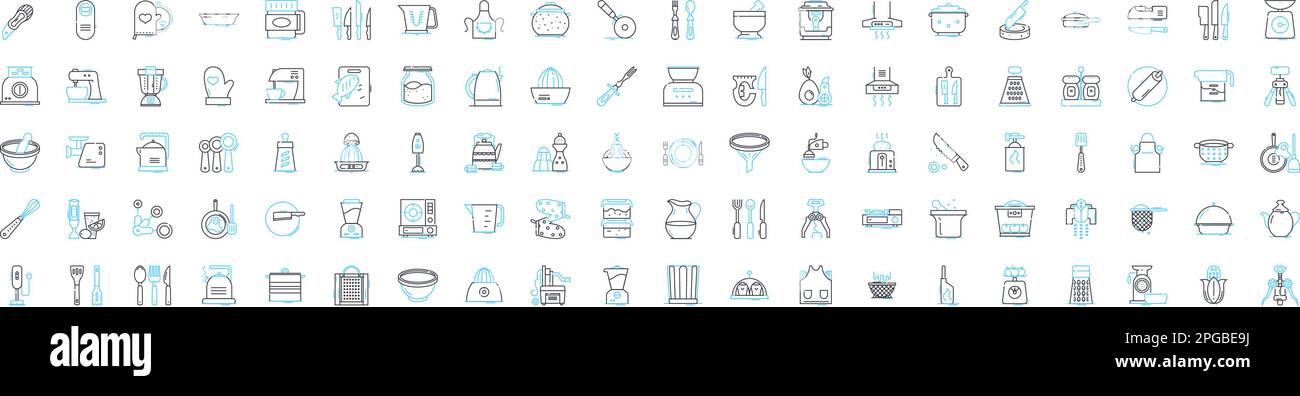 Kitchen vector line icons set. Kitchen, Room, Home, Cooking, Remodel ...