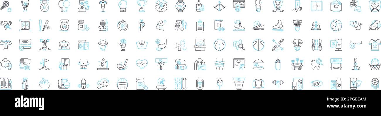 Fitness lifestyle vector line icons set. Workout, Exercise, Nutrition ...