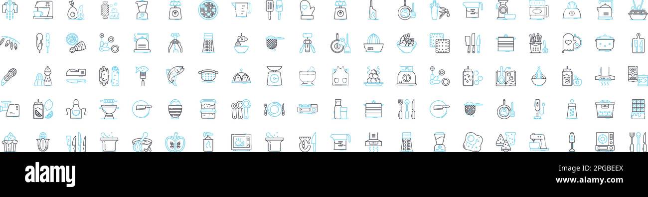Cooking and kitchen vector line icons set. Cooking, Kitchen, Food ...