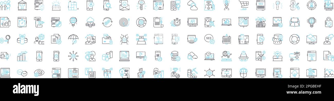 Keyword analysis vector line icons set. Keyword, Analysis, Research ...
