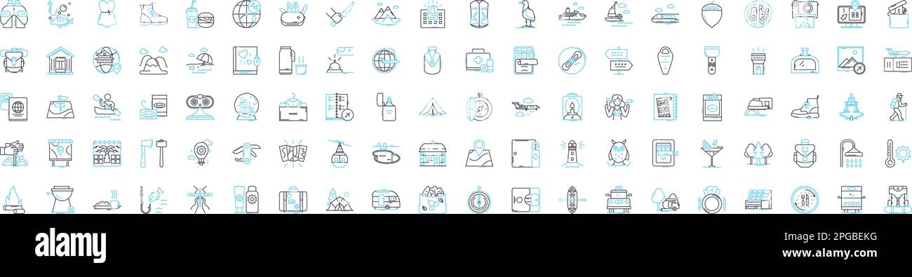 Travel technologies vector line icons set. Mobile, Apps, AI, Voice ...