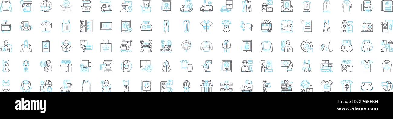Retail logistics vector line icons set. Retail, Logistics, Procurement ...