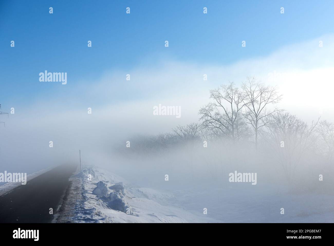 Rime Ice and Steam Fog Stock Photo - Alamy