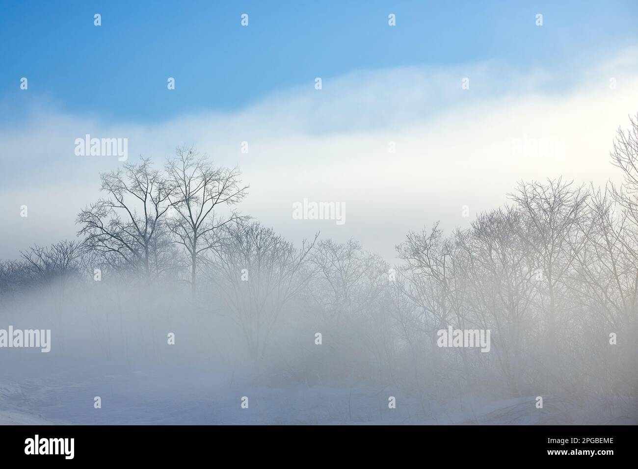 Rime Ice and Steam Fog Stock Photo - Alamy
