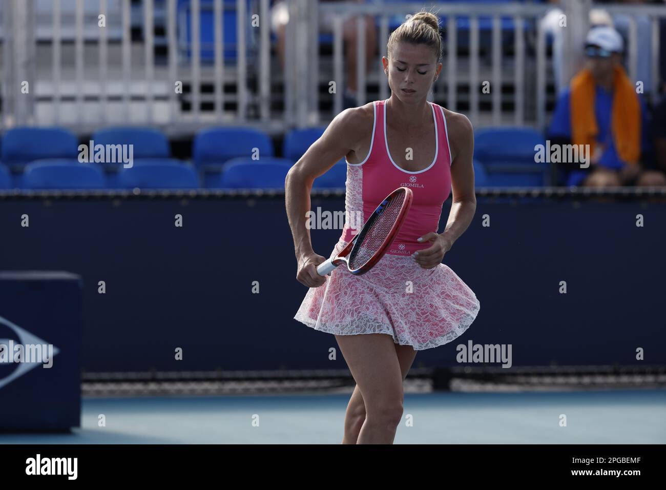 MIAMI GARDENS, FLORIDA - MARCH 21: Camila Giorgi during practice on Day ...