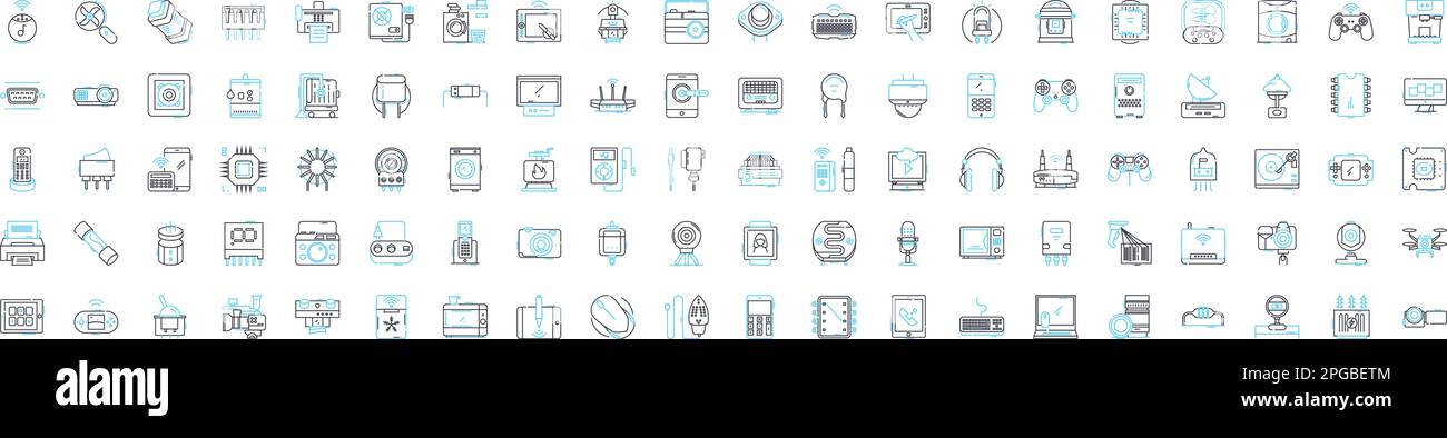 Consumer electronics vector line icons set. Electronics, Consumer, TVs ...