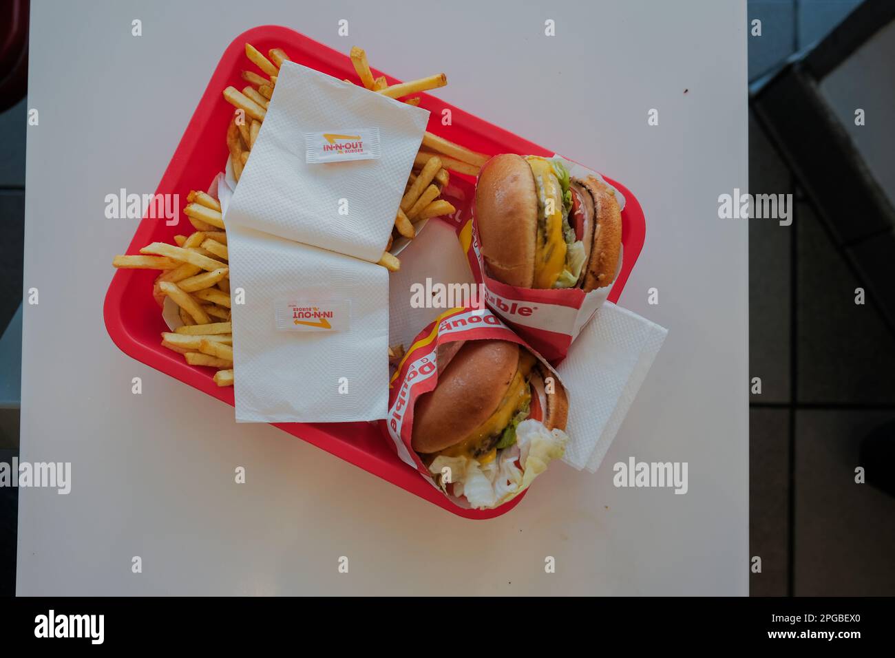 California, United States. 20th Mar, 2023. An In-N-Out burger, with a ...