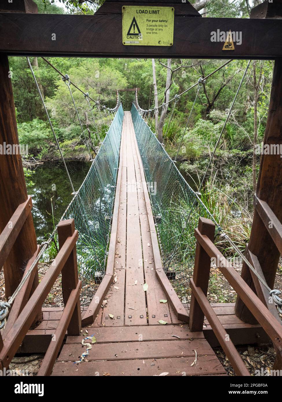 Suspension bridge across Deep River, on the track to Nuyts Wilderness ...