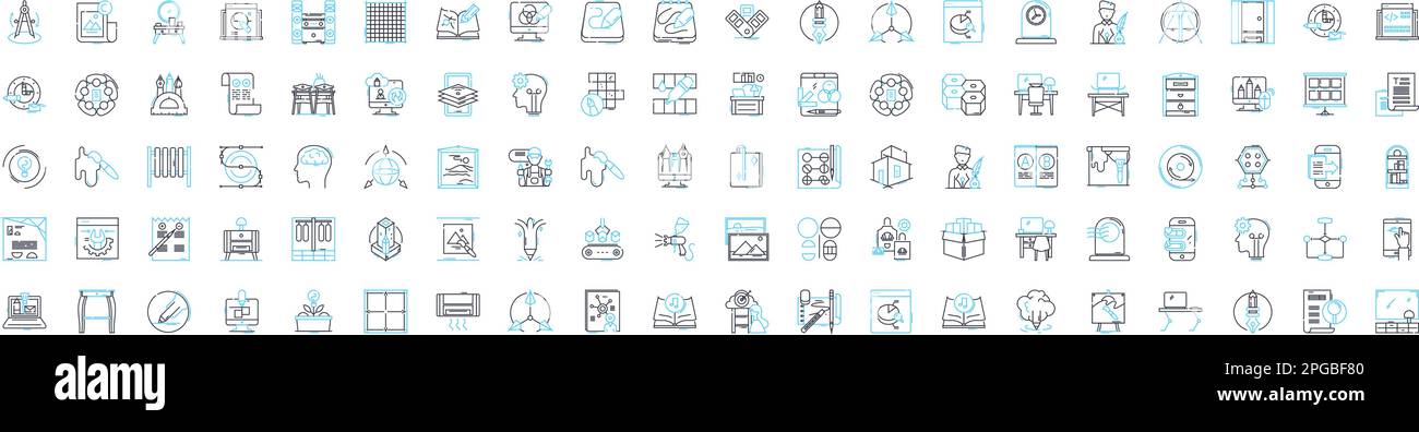 Art and handcraft design vector line icons set. Inspiration, Creativity ...