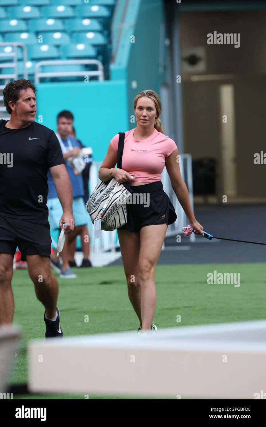 MIAMI GARDENS, FLORIDA - MARCH 21: Danielle Collins during practice on ...
