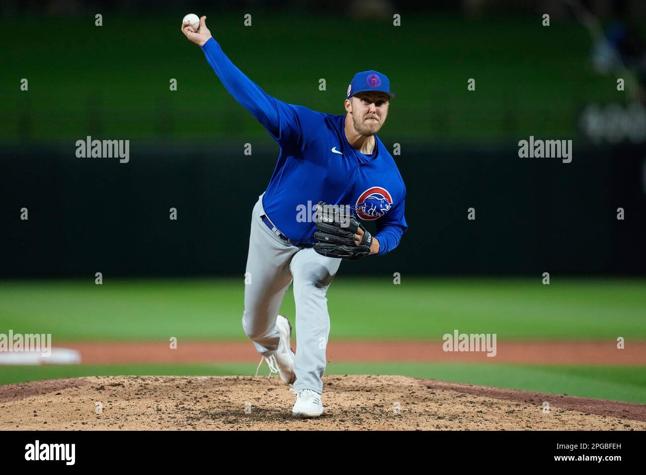 Chicago Cubs starting pitcher Jameson Taillon delivers during the third ...