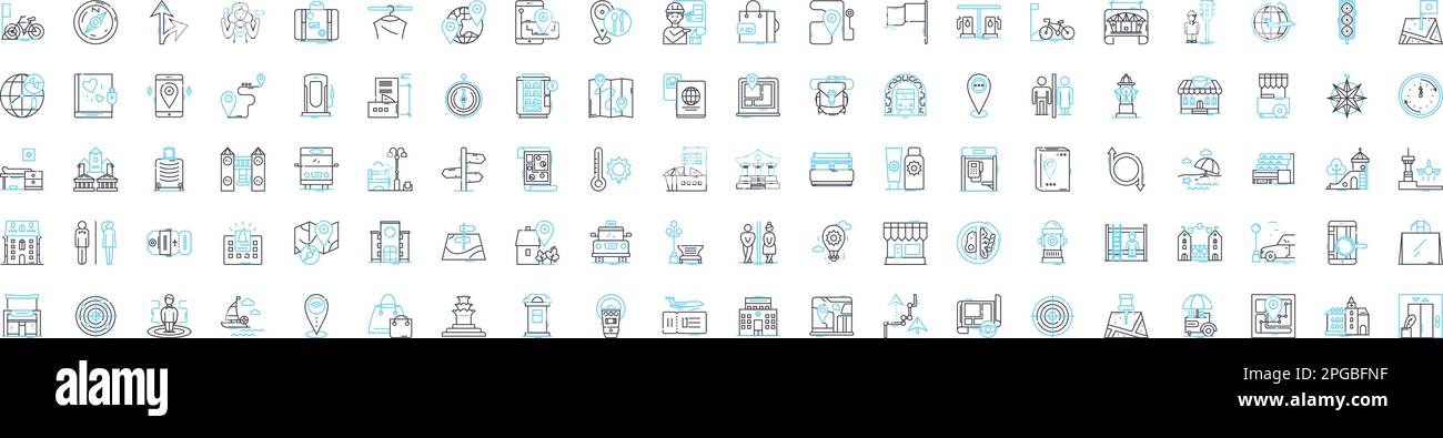 City map vector line icons set. City, Map, Urban, Layout, Cartography ...