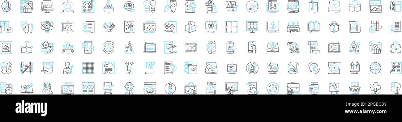 Design thinking vector line icons set. Design, Thinking, Ideation ...