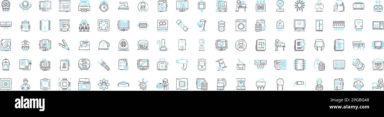 Device supplies vector line icons set. Device, Supplies, Accessories ...