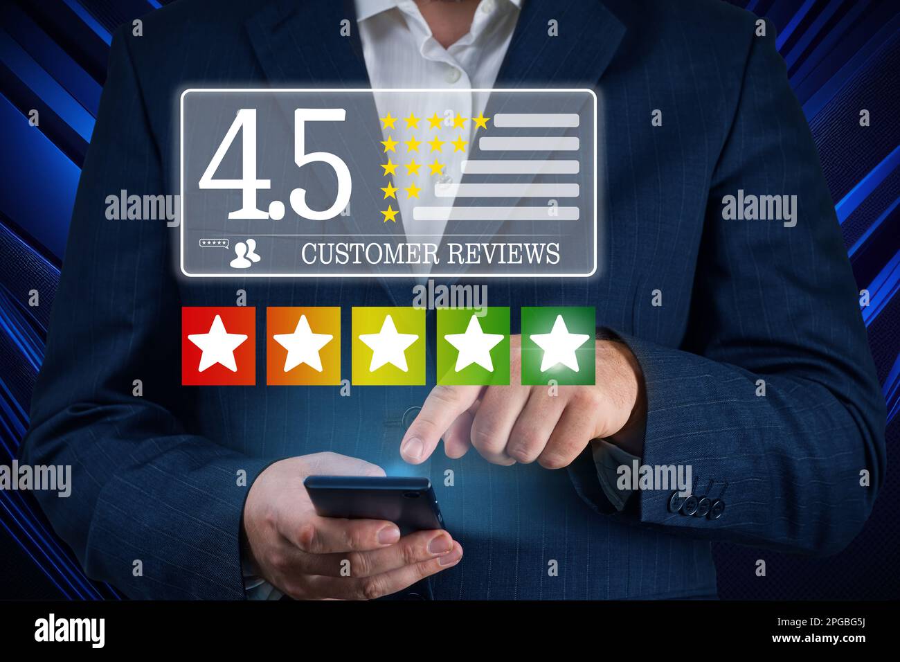Testimonials. Customer review, rating concept using smart devices ...