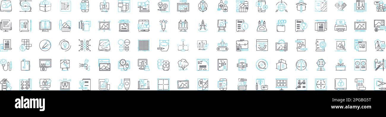Graphic market vector line icons set. Graphic, Design, Market, Printing ...