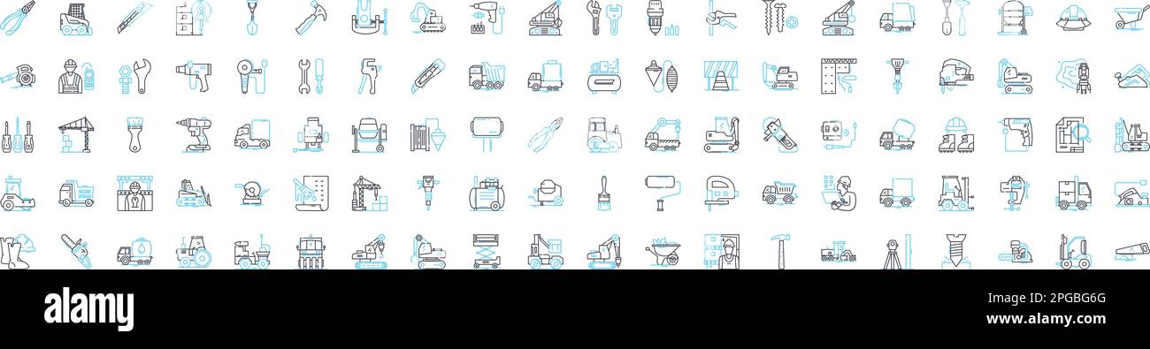 Construction vector line icons set. Build, Structure, Construct ...