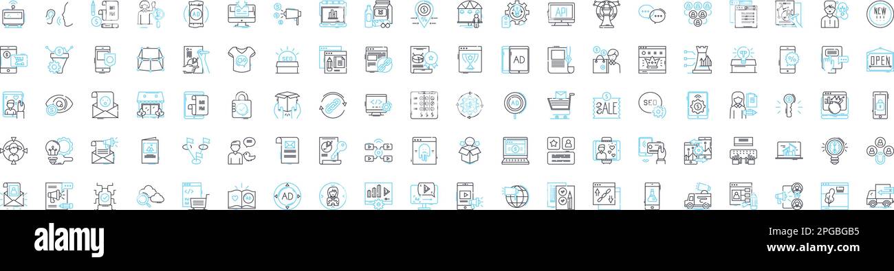 Advertising campaign vector line icons set. Ads, Campaign, Advertising ...