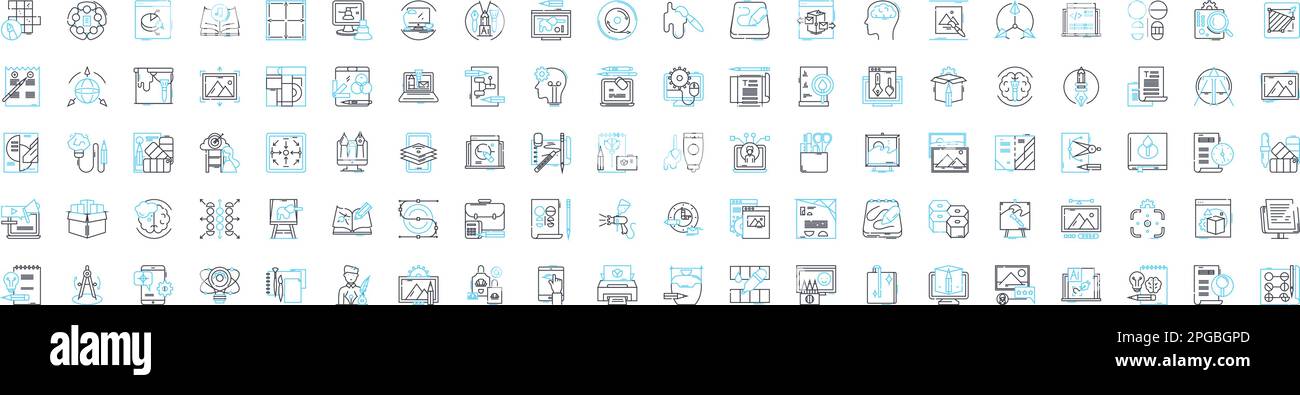 Graphic design studio vector line icons set. Graphic, Design, Studio ...