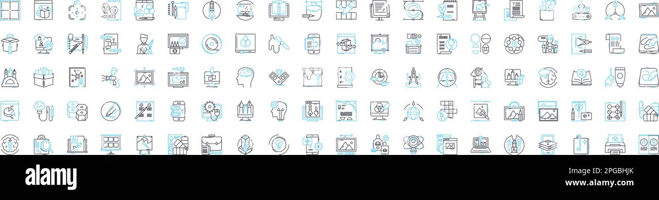 Commercial art vector line icons set. Advertising, Graphics ...