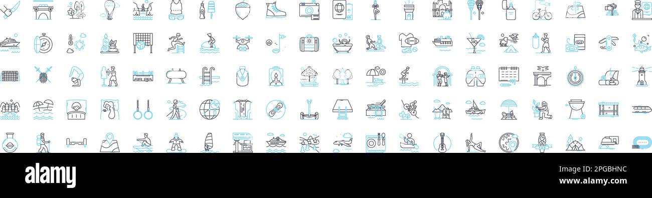 Recreational industry vector line icons set. Recreational, Industry ...
