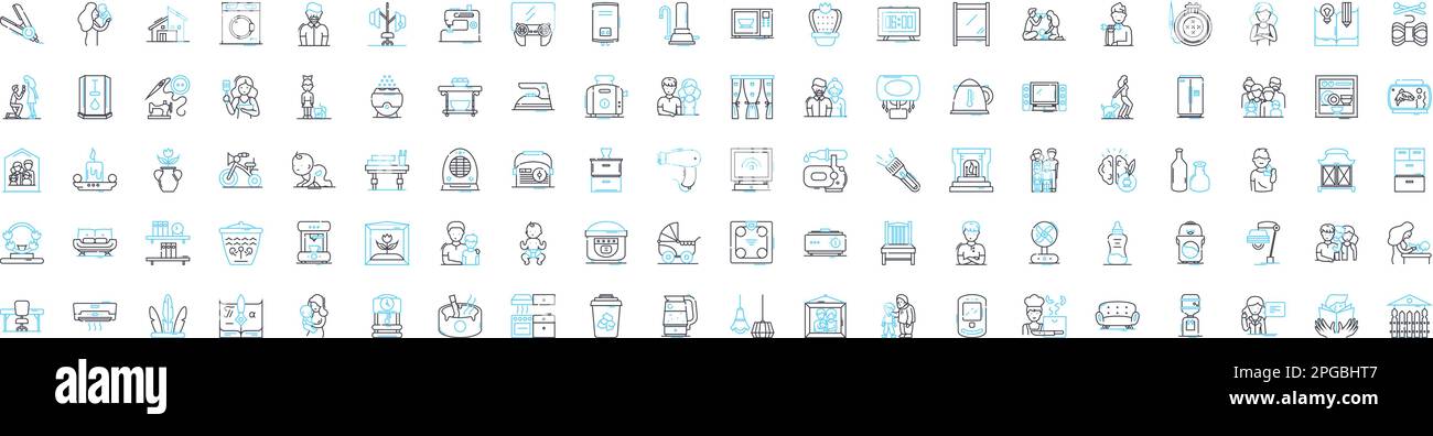 Home people vector line icons set. Homeowners, Dwellers, Residents ...