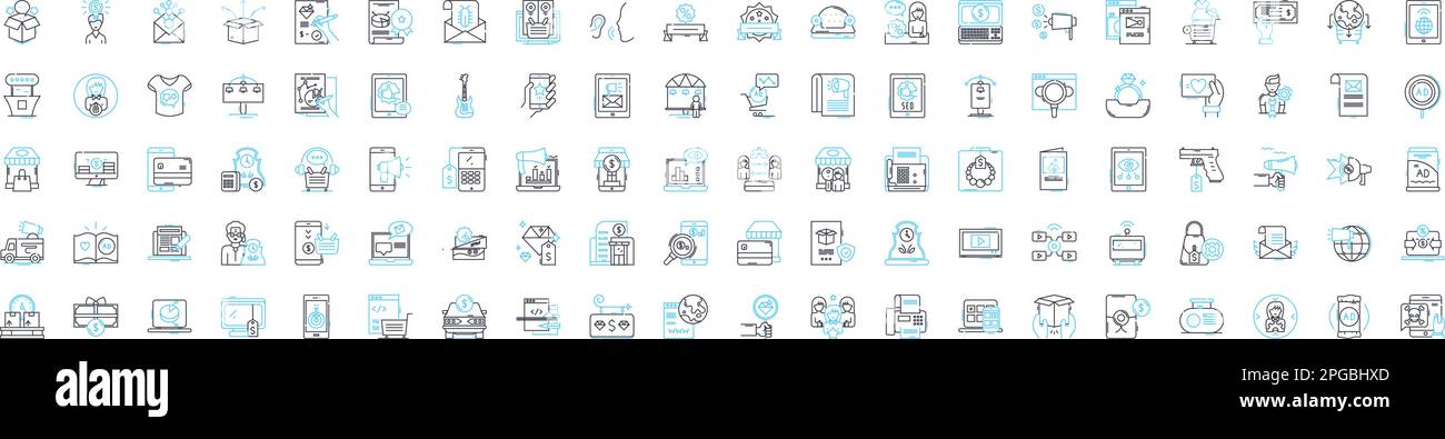 Marketing plan vector line icons set. Strategy, Targeting, Research ...