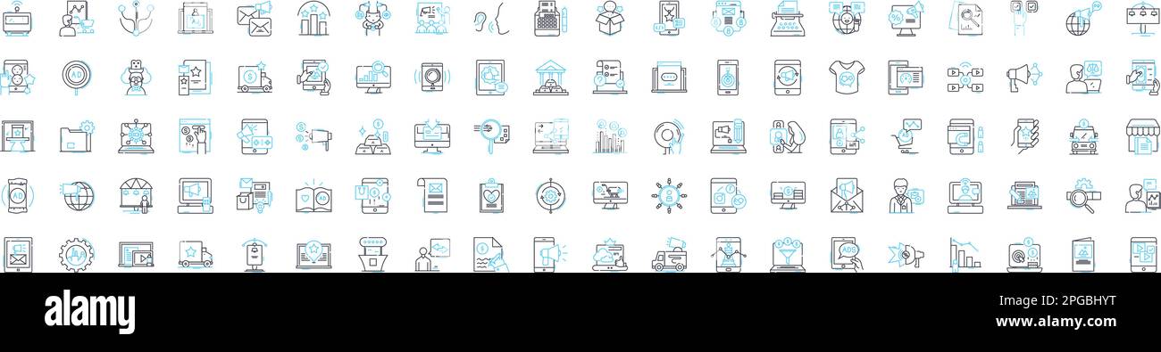 Advertisement vector line icons set. Ads, Promotion, Propaganda ...