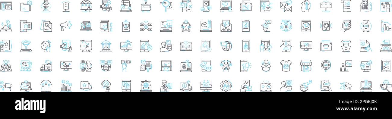 Advertisement methods vector line icons set. Marketing, Advertising ...