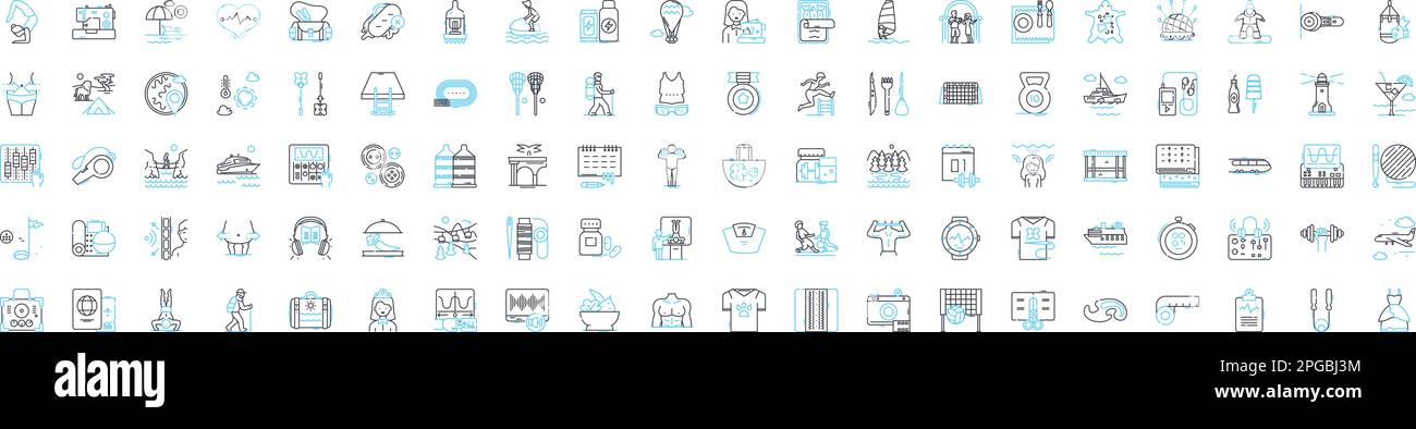 Workout people vector line icons set. Exercisers, Athletes, Gym-goers ...