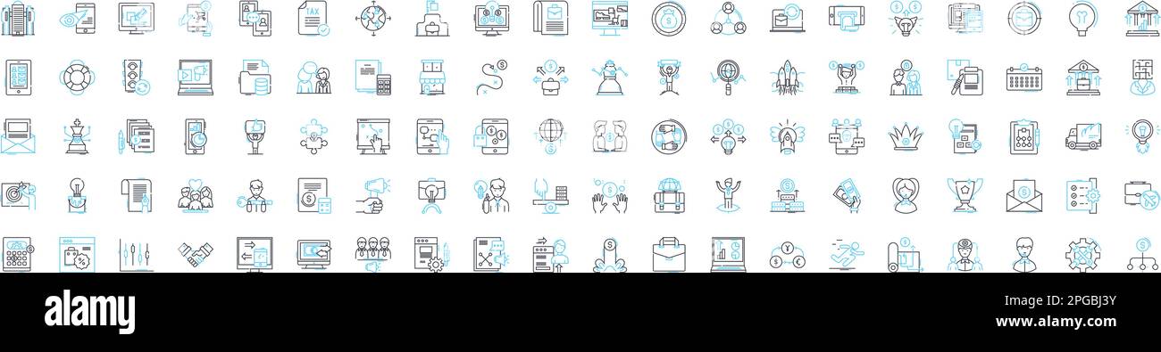 Business vector line icons set. Company, Venture, Market, Entrepreneur ...