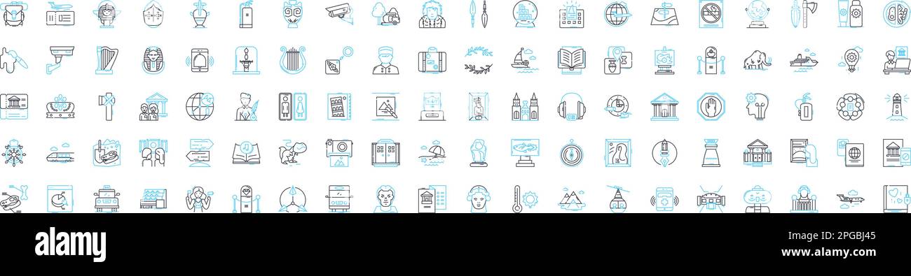 Cultural events vector line icons set. Festivals, Concerts, Parades ...