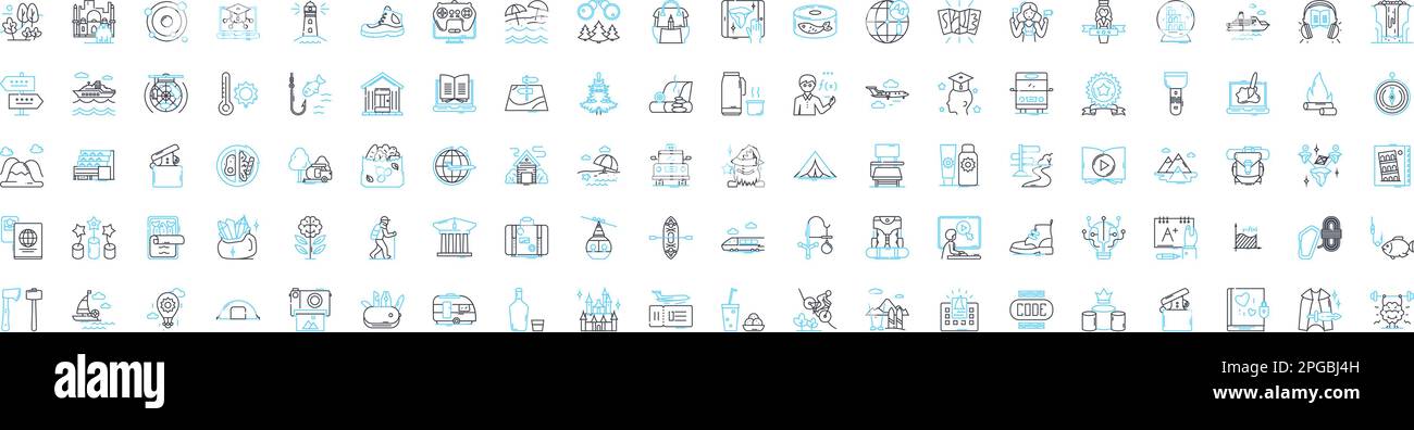 Relax time vector line icons set. Unwind, Recharge, Soothe, Repose ...