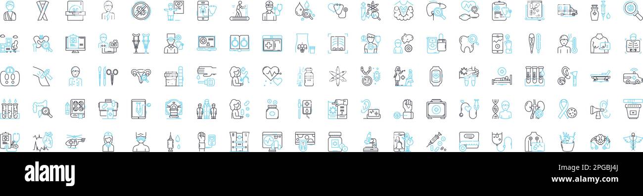 Healthcare Technology vector line icons set. Medical, Technology ...