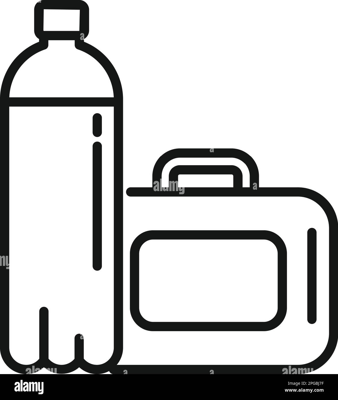 Drink and lunch outline icon flat vector. School food. Kid snack Stock ...