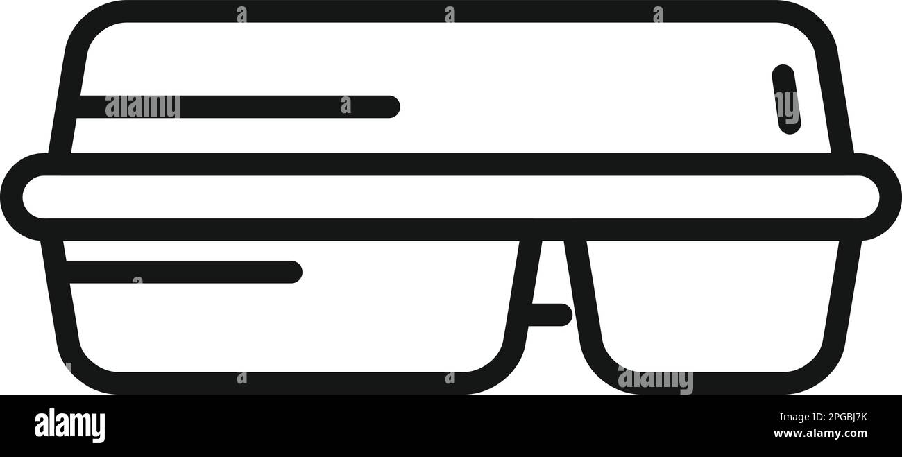 Plastic food box icon outline vector. School lunch. Bag tray Stock ...