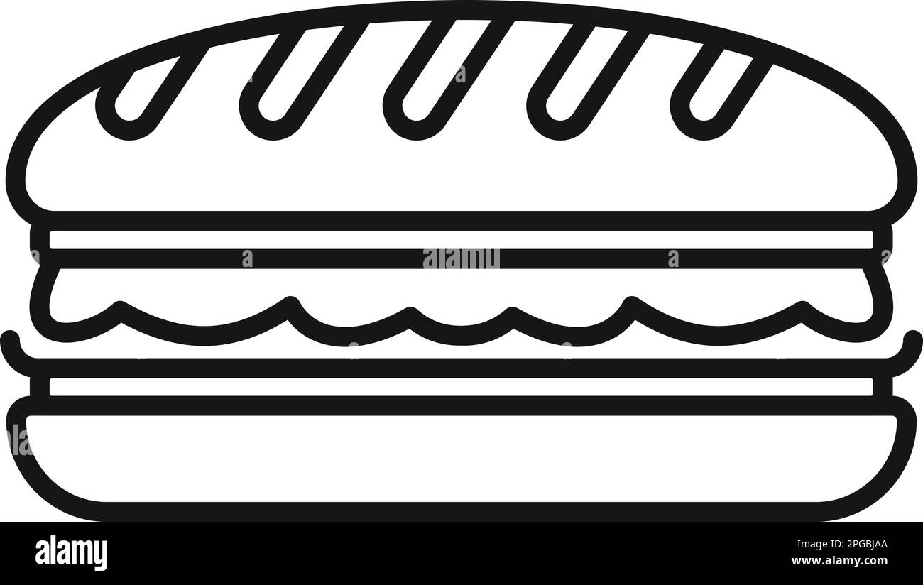 Burger snack icon outline vector. Healthy fruit. Kid eating Stock ...