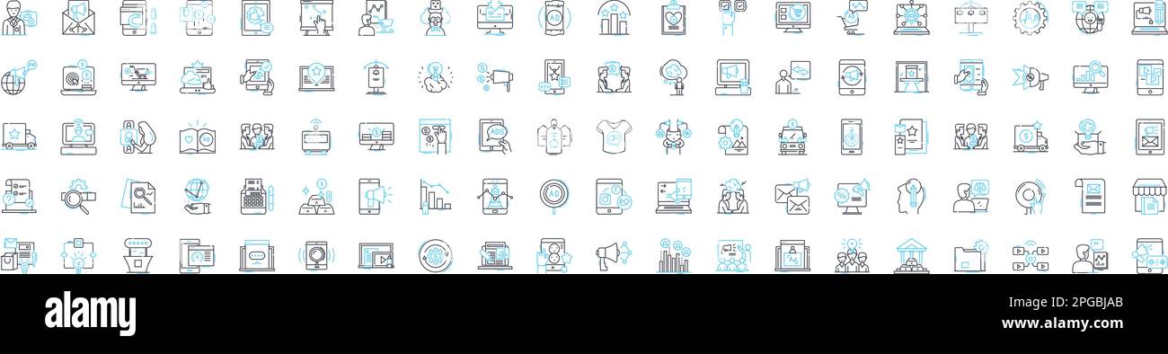 Startup Accelerators vector line icons set. Incubator, Investing ...
