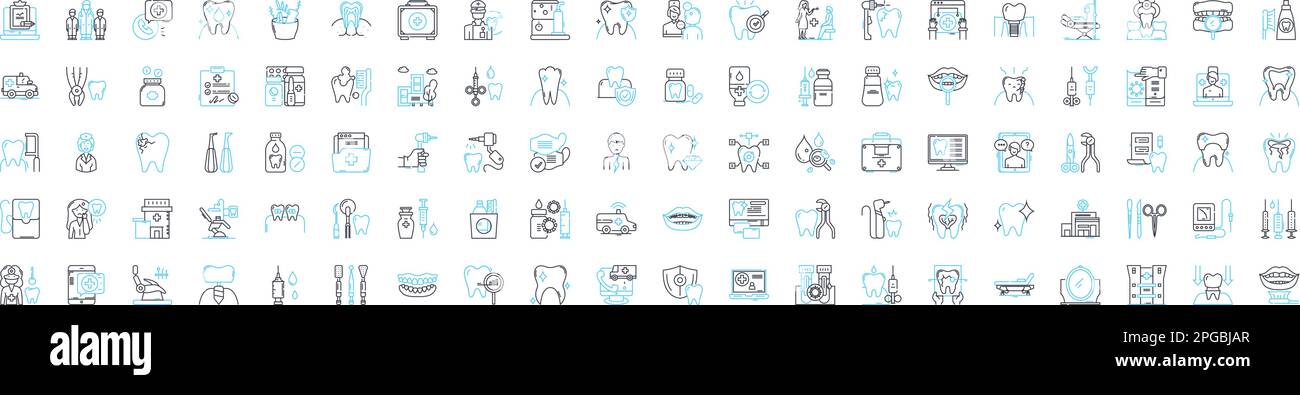Dental business vector line icons set. Dentistry, Oral, Hygiene, Teeth ...