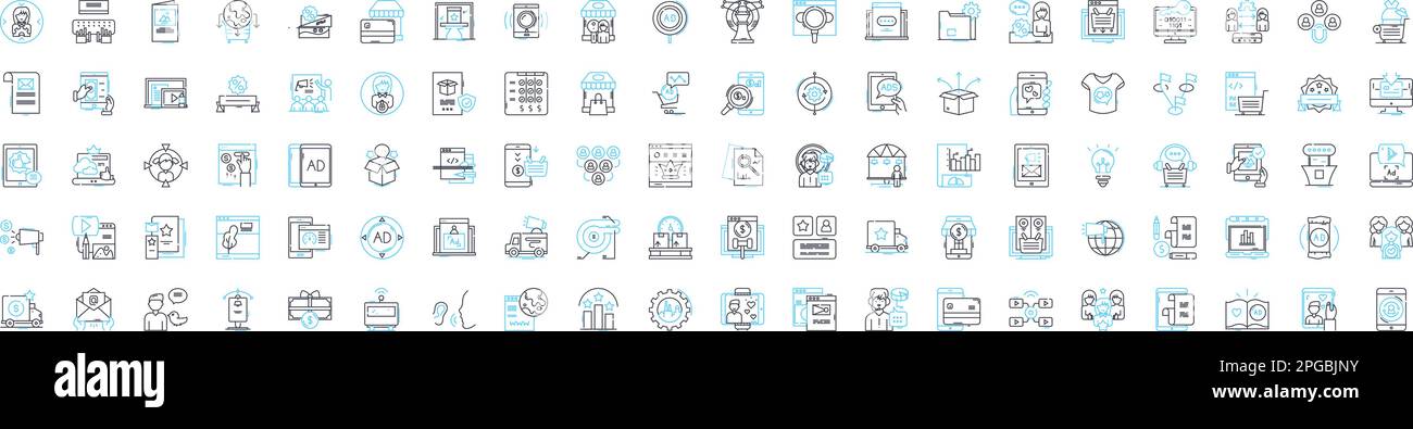 PPC advertising vector line icons set. Pay-per-click, Advertising, PPC ... PPC advertising vector line icons set. Pay-per-click, Advertising, PPC ...