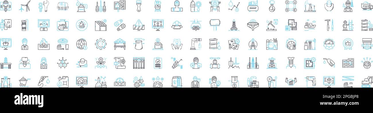Industrial engineering vector line icons set. Industrial, Engineering ...